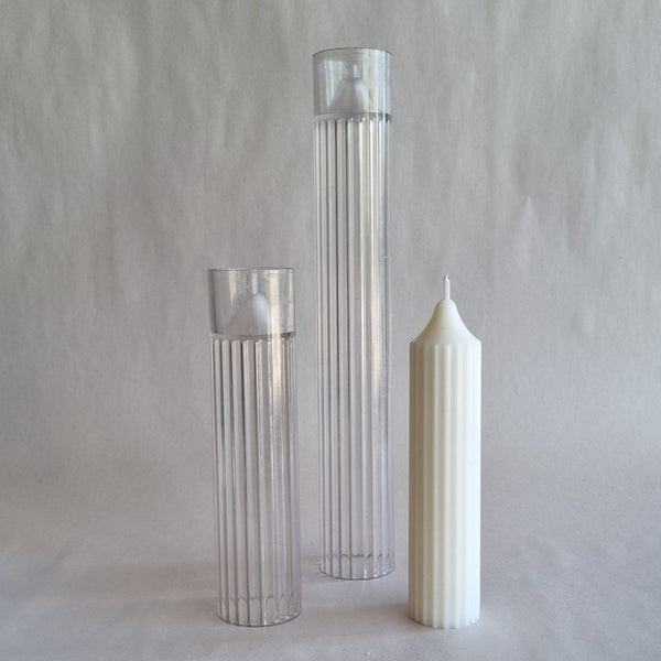 Fluted Candlestick / Dinner Taper Mould TALL PVC Candle Mould ...